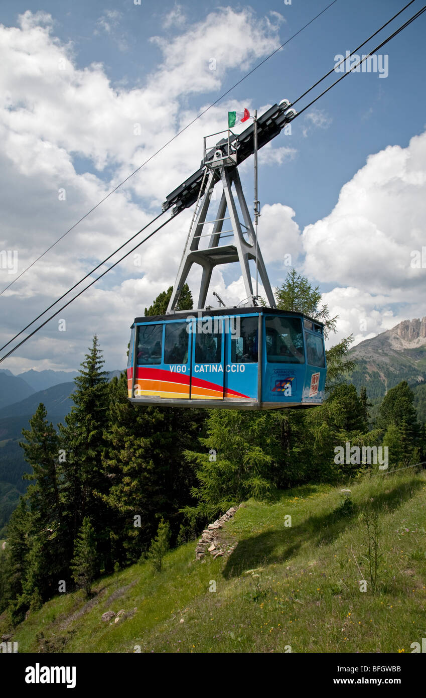 Vigo-Catinaccio Cable Car at Ciampedie, Val di Fassa, Dolomites, Italy ...