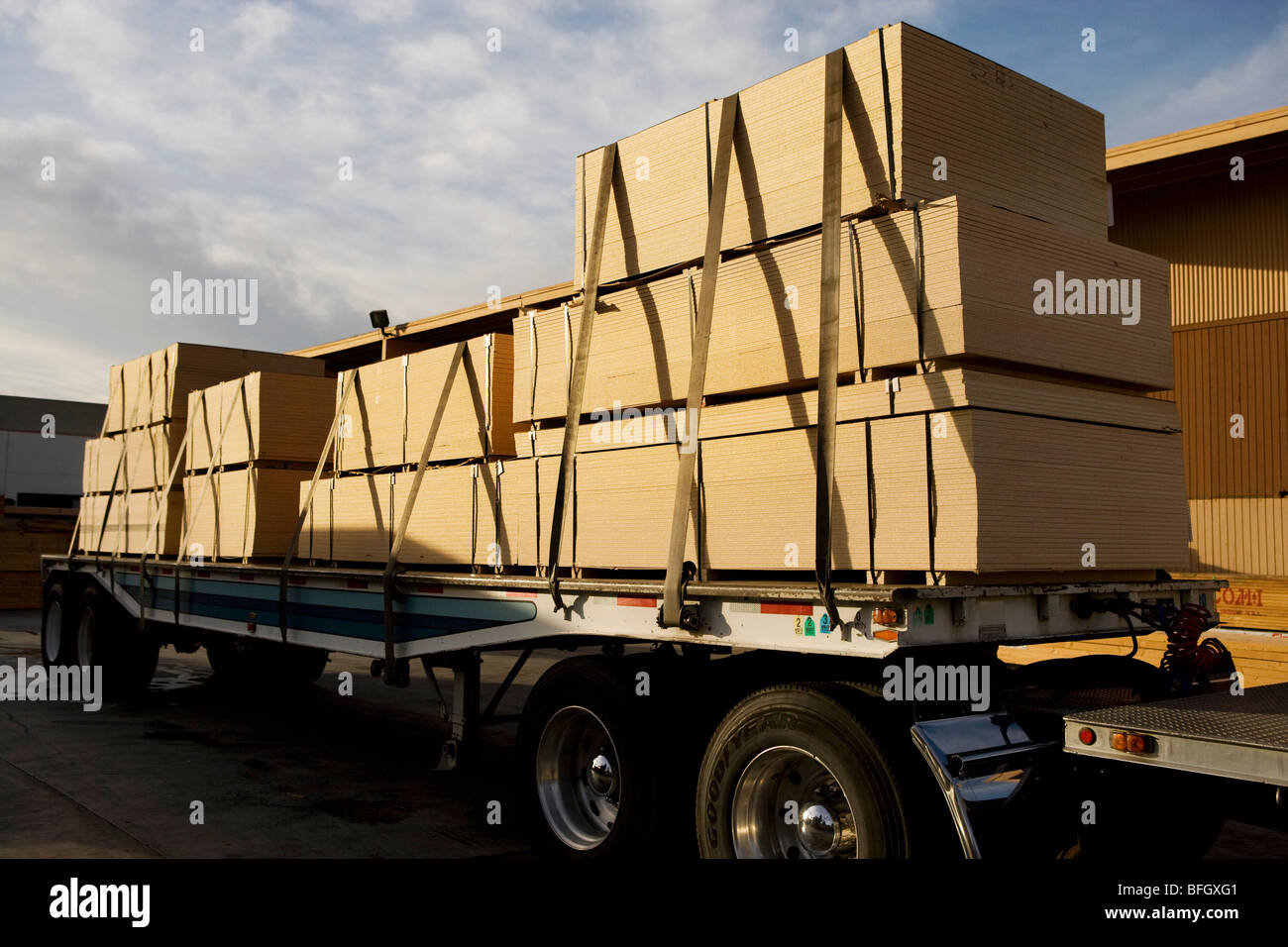 Truck loaded with wood Stock Photo - Alamy