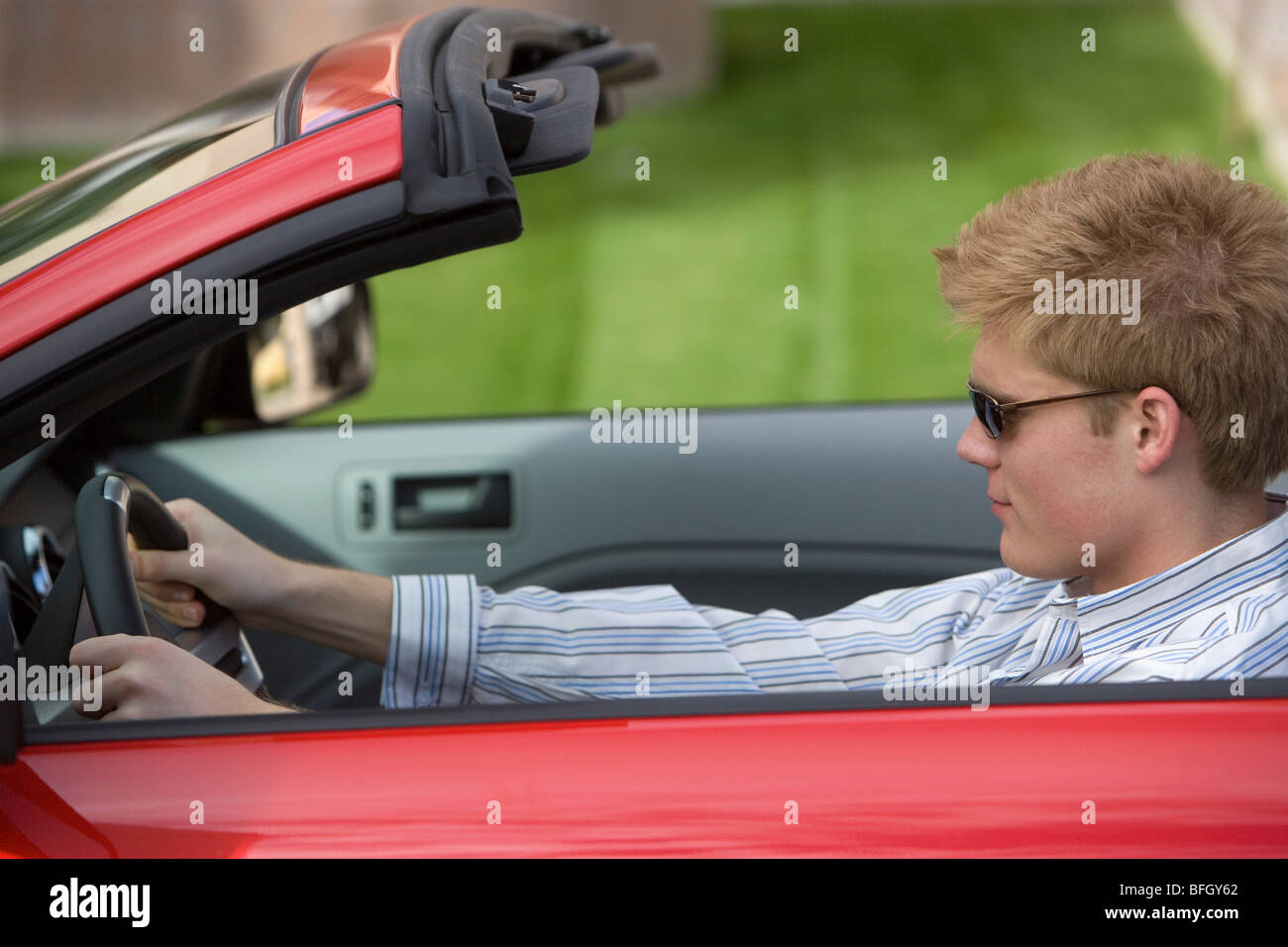 Man Driving Car Stock Photo - Alamy