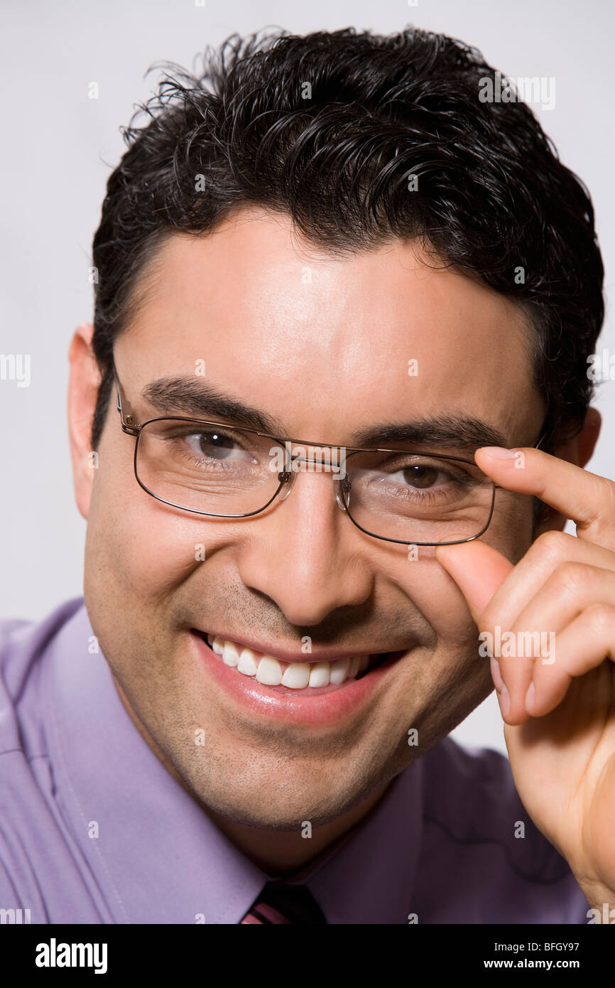 Portrait of man wearing eyeglasses Stock Photo - Alamy
