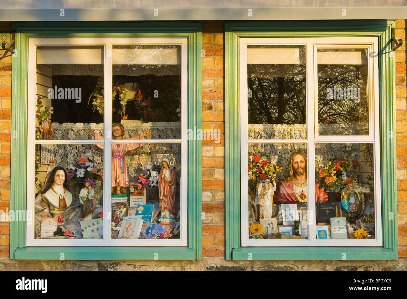 Window display of a shop that sells religious and devotional objects ...