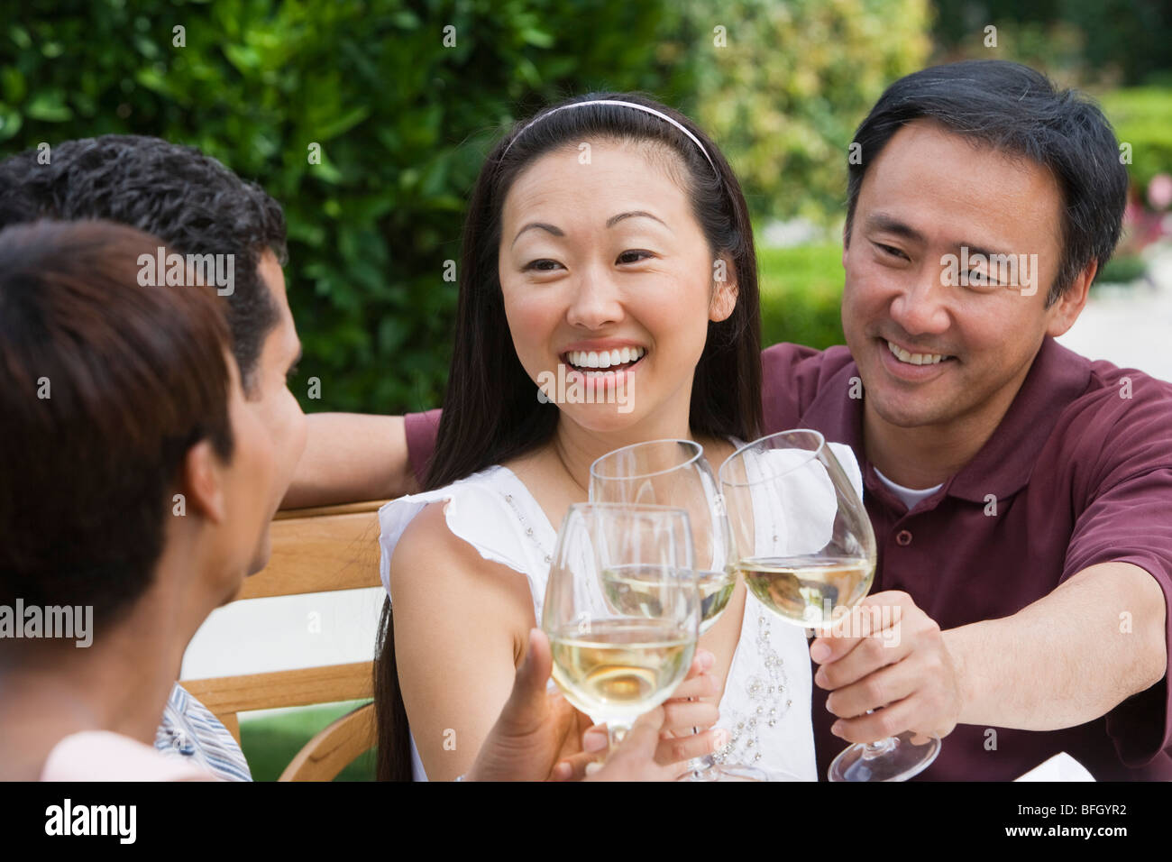 Two couples toasting hi-res stock photography and images - Alamy