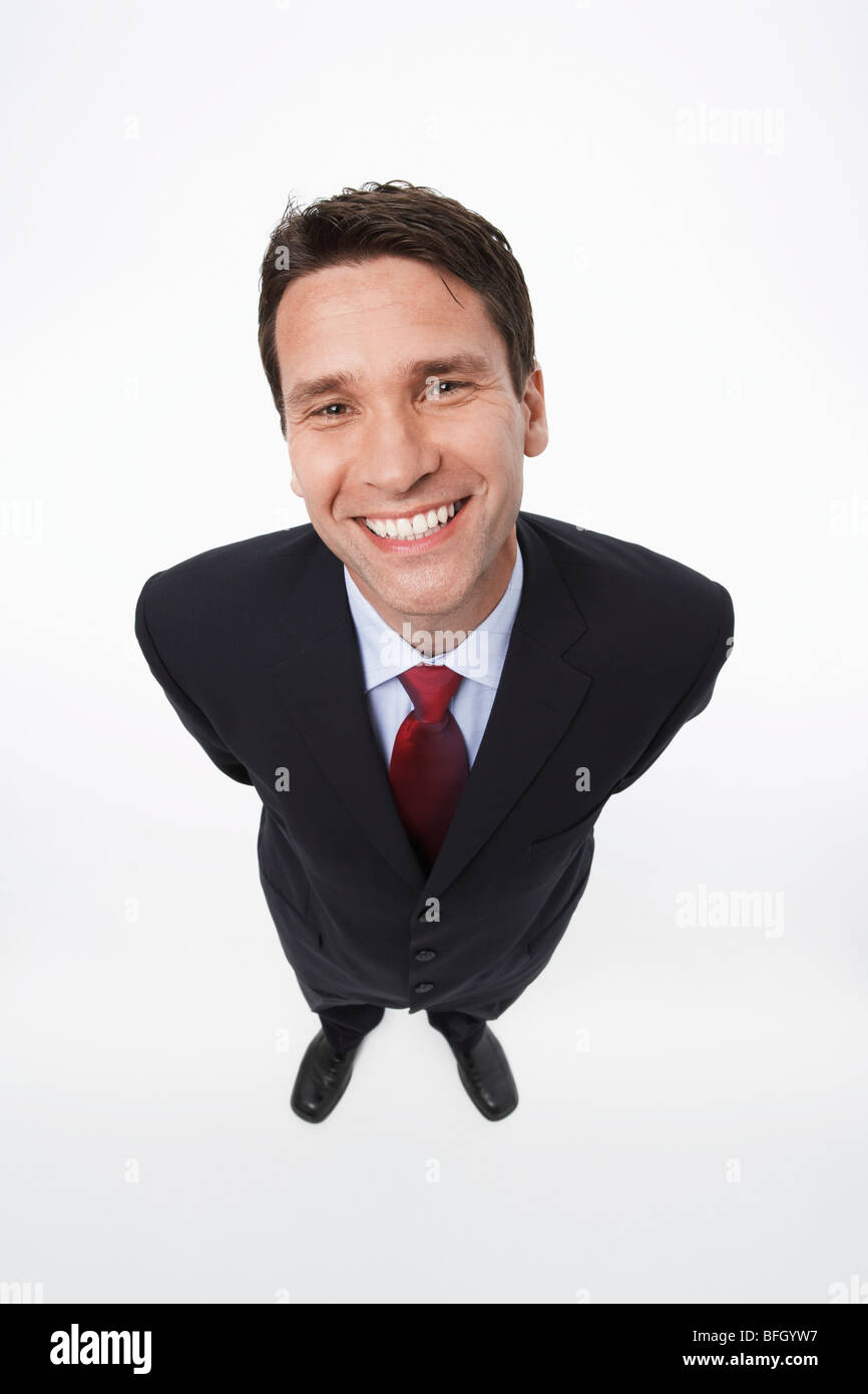 Smiling Man Wearing Suit Stock Photo - Alamy