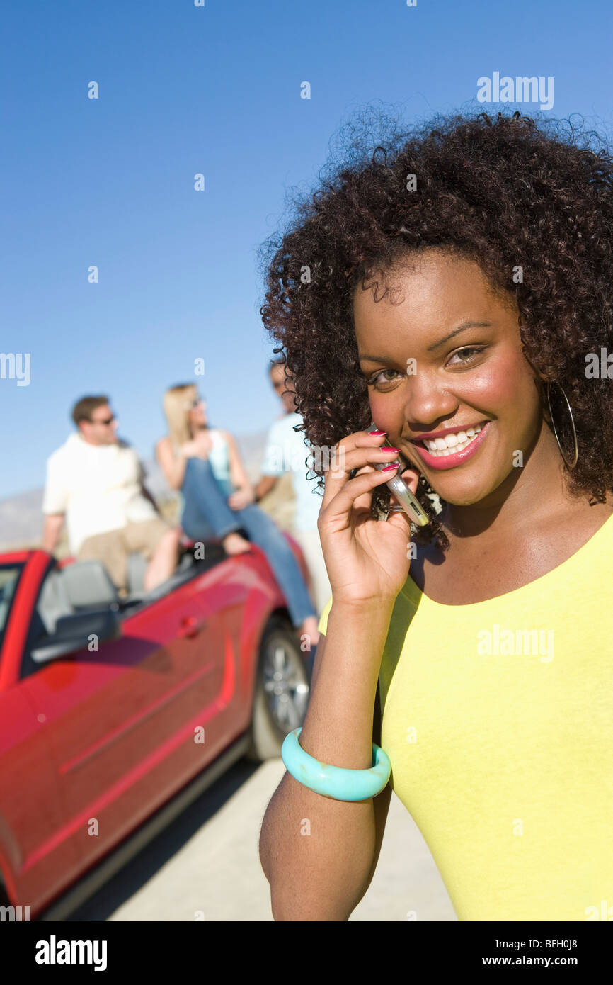 Woman Using a Cell Phone Stock Photo - Alamy