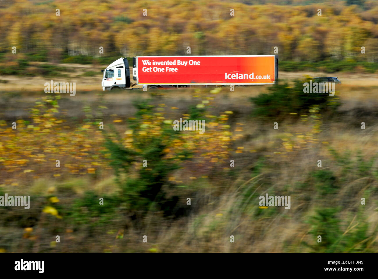 Iceland lorry on motorway Stock Photo - Alamy