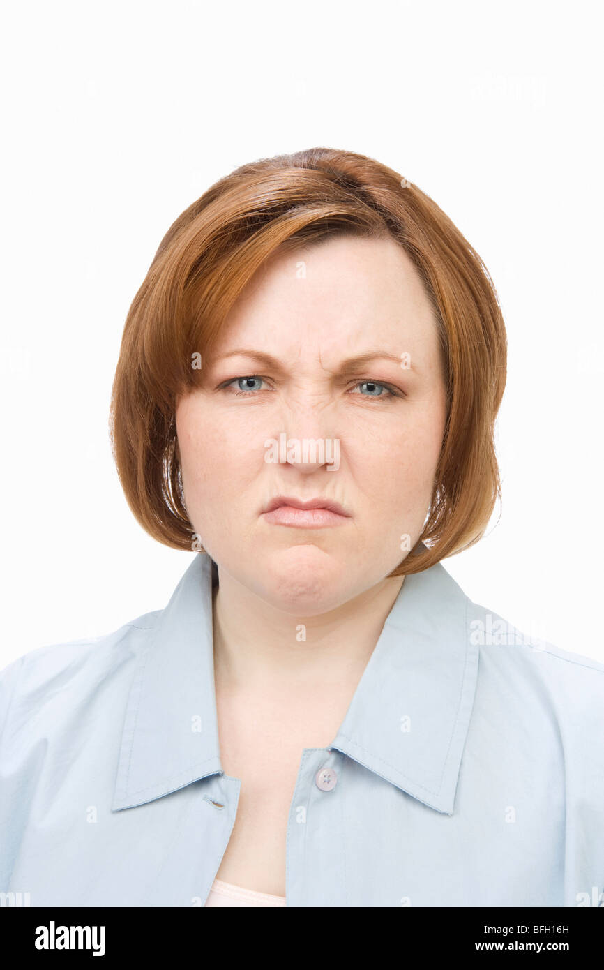 Portrait of mature woman, grimacing Stock Photo - Alamy
