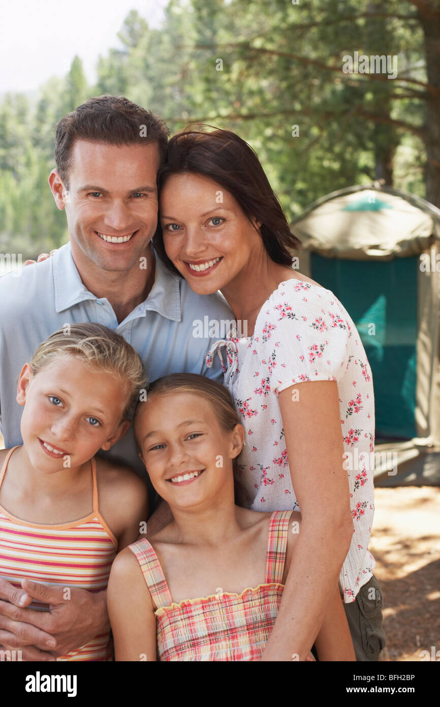 Happy Family Outdoors Stock Photo - Alamy