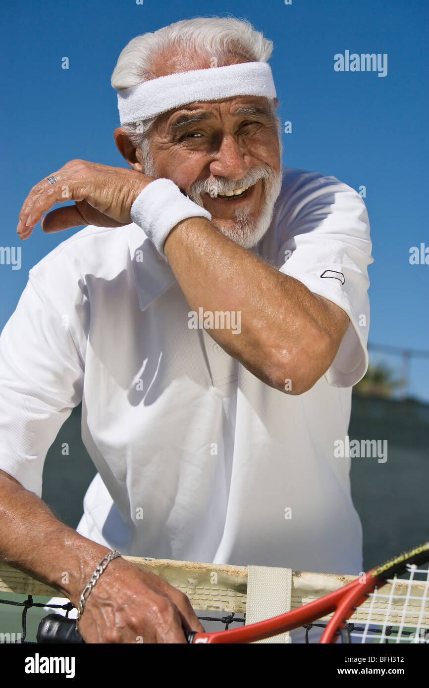 Tennis player sweating Stock Photo - Alamy
