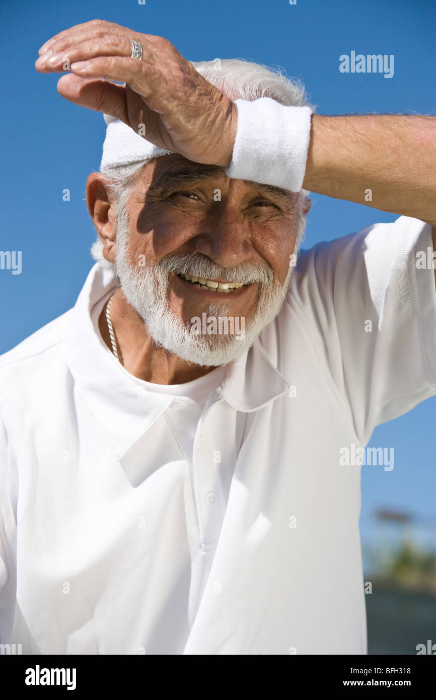Tennis player sweating Stock Photo - Alamy