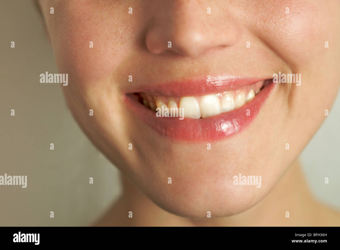 Red Mouth smiling Stock Photo - Alamy