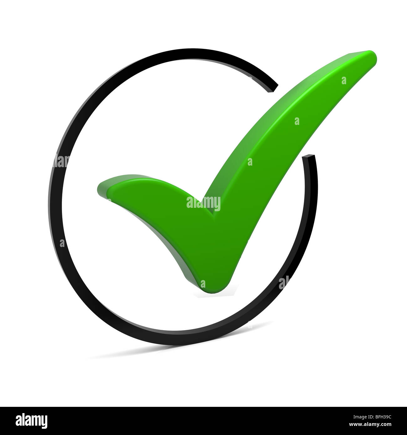 Round check box with green check mark isolated on white. Part of a ...