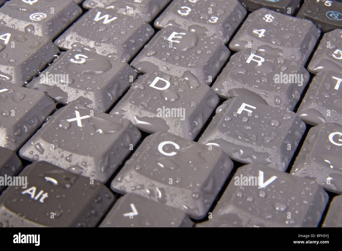 the detailed look at wet keys Stock Photo - Alamy