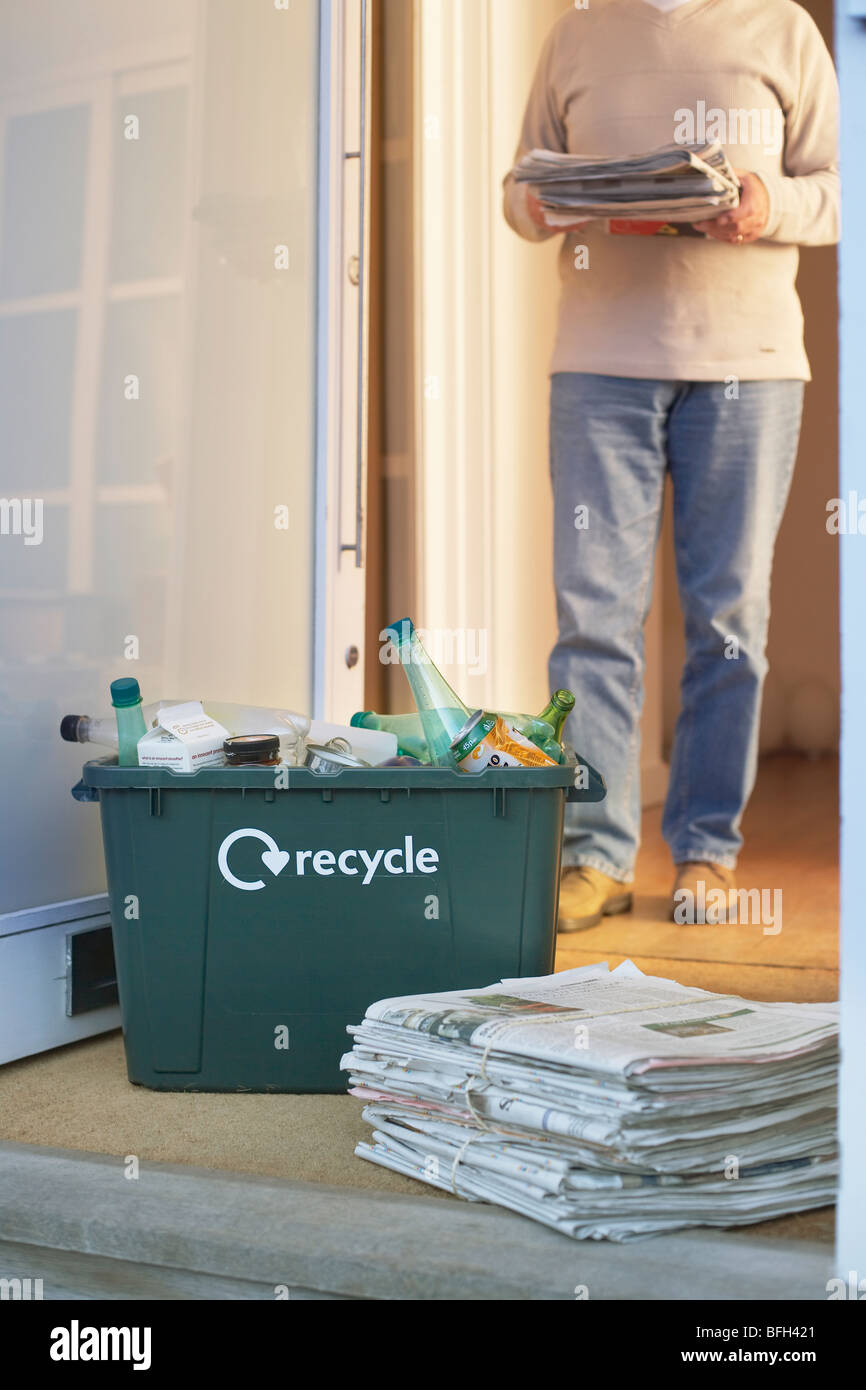 Man Collecting Recycleables Stock Photo - Alamy