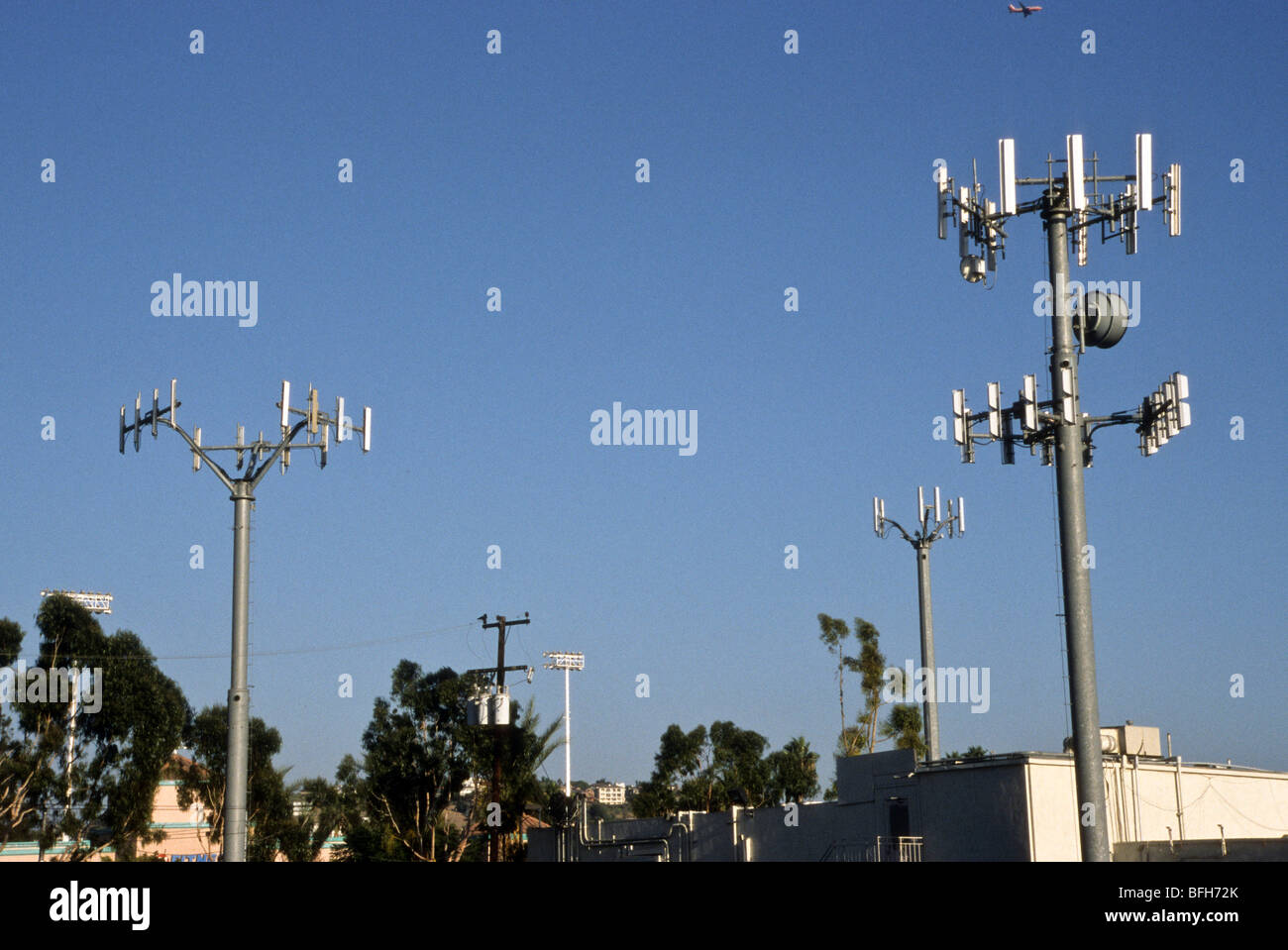 communication visual pollution impact view clear sky Stock Photo - Alamy