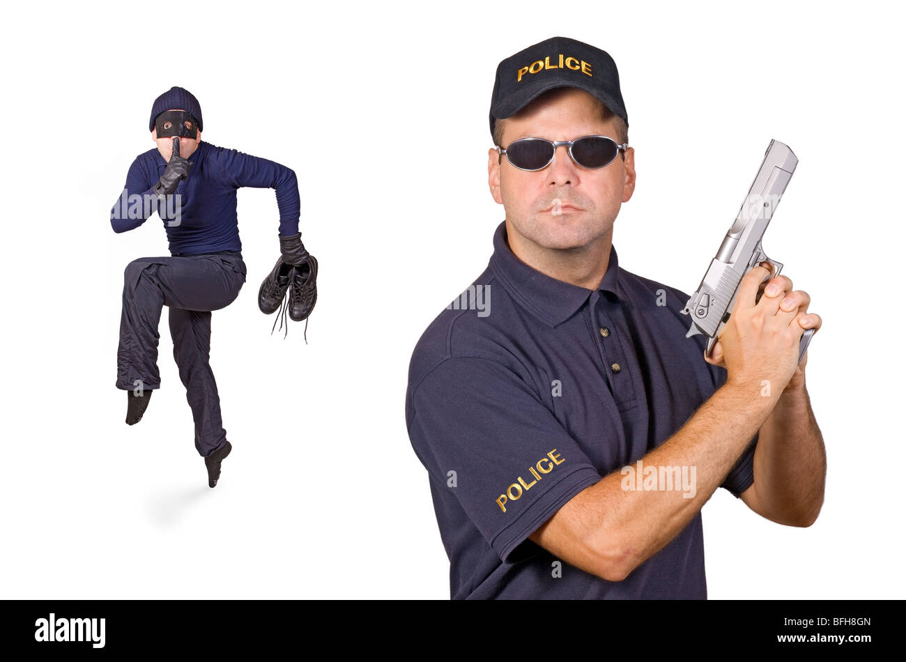 thief and policeman Stock Photo - Alamy