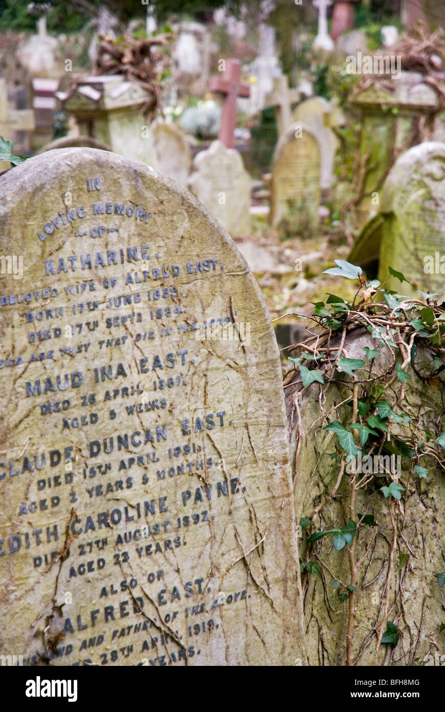 Headstones at Highgate cemetery in London England UK Stock Photo - Alamy