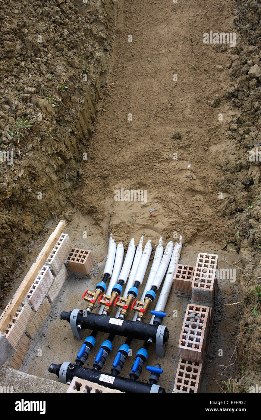 Geothermal ground pipe hi-res stock photography and images - Alamy