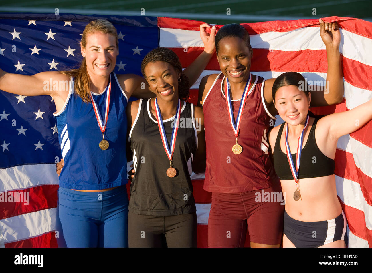 Female athletes team celebrating hi-res stock photography and images ...