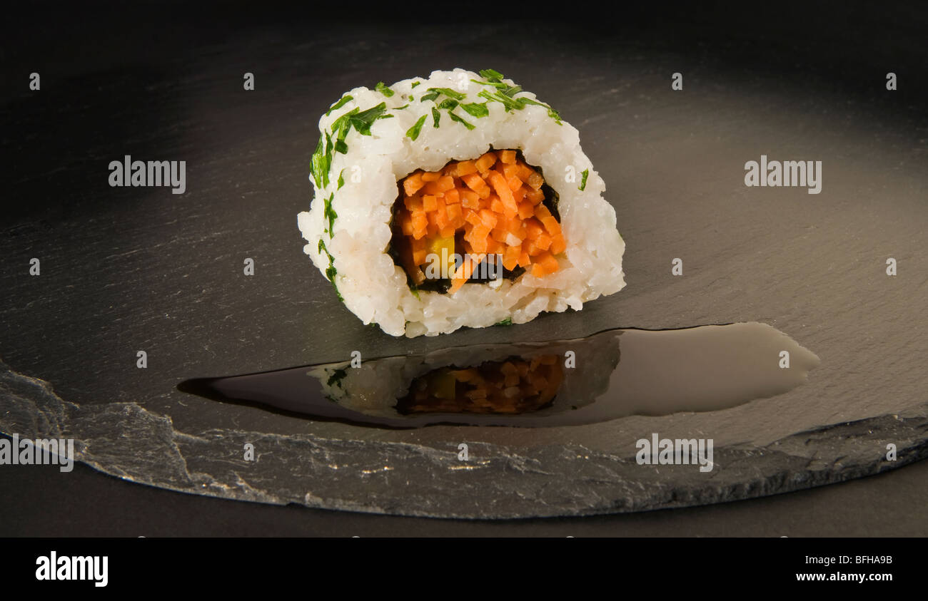 Vegetarian Sushi with various vegetable fillings Stock Photo - Alamy