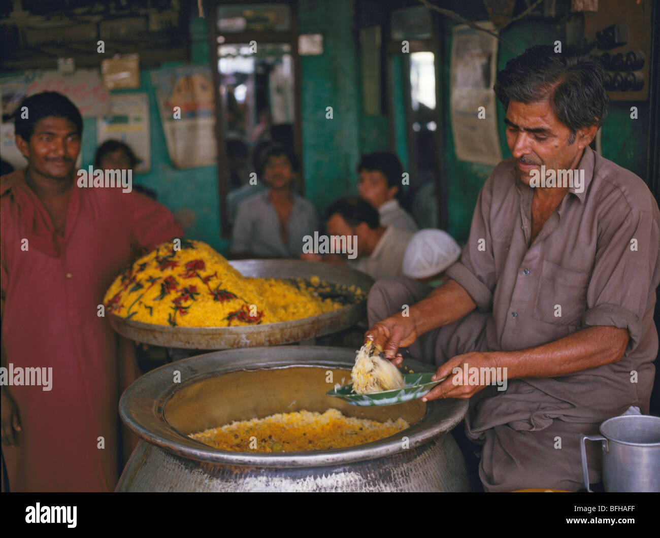 Cooking saffron rice in restaurant in Karachi, Southern Pakistan Stock ...