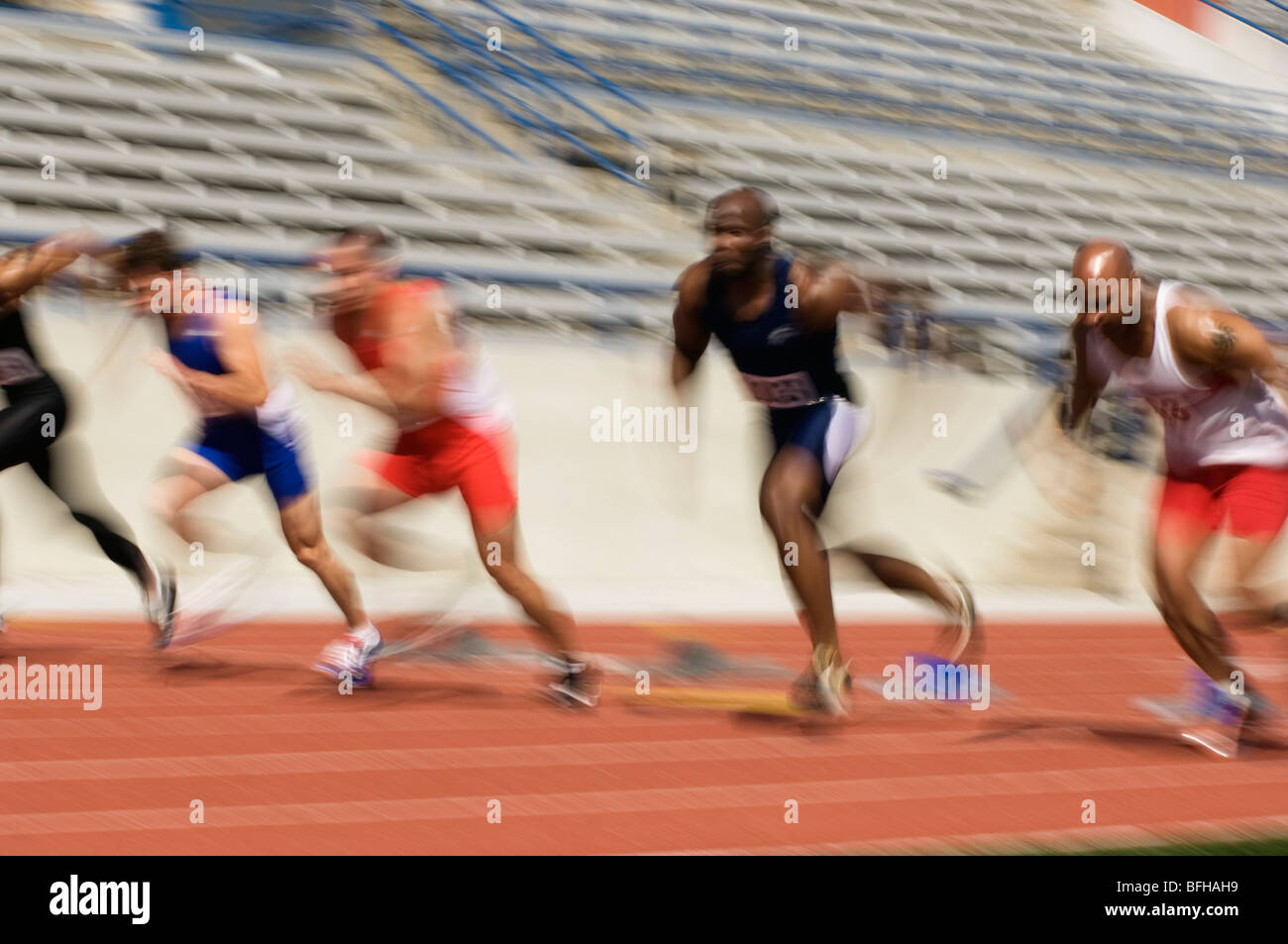 Action athlete full length runner running track and field hi-res stock ...