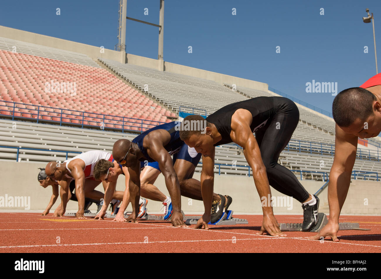 Runners in starting blocks hi-res stock photography and images - Alamy