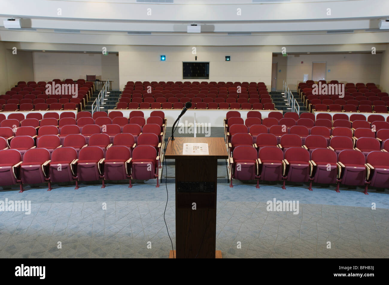 Empty podium in a lecture auditorium hi-res stock photography and ...
