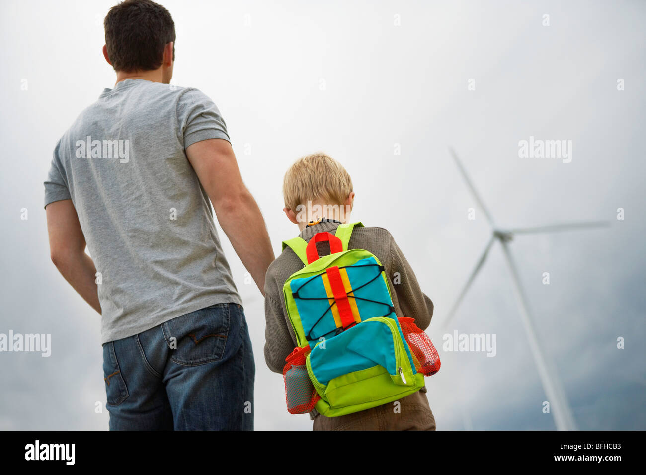 Son father holding wind hi-res stock photography and images - Alamy
