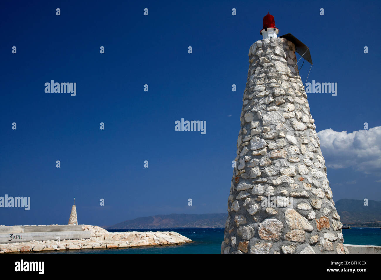 harbour beacons in latchi village in the polis municipality republic of ...
