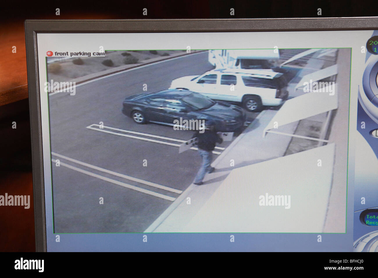 Video monitor with picture from security camera Stock Photo - Alamy