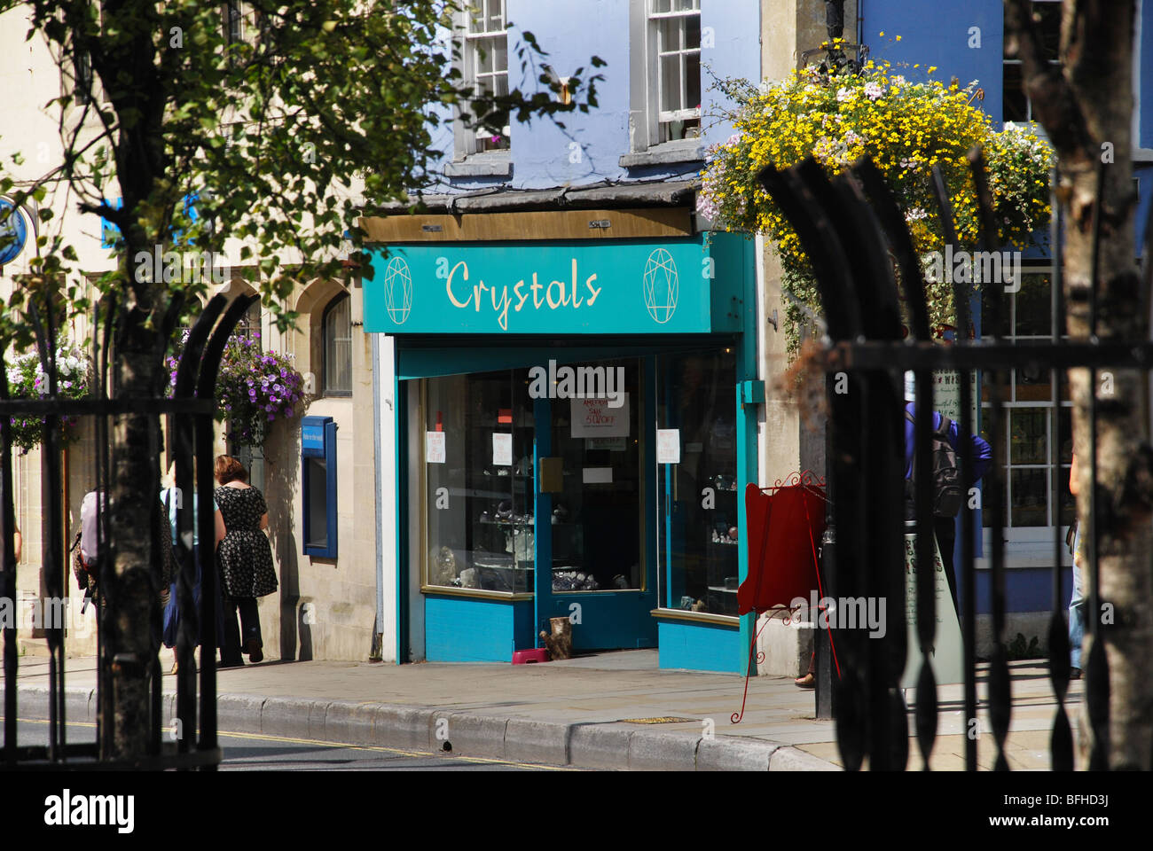 Colourful shop front in Glastonbury High Street Somerset England Stock ...