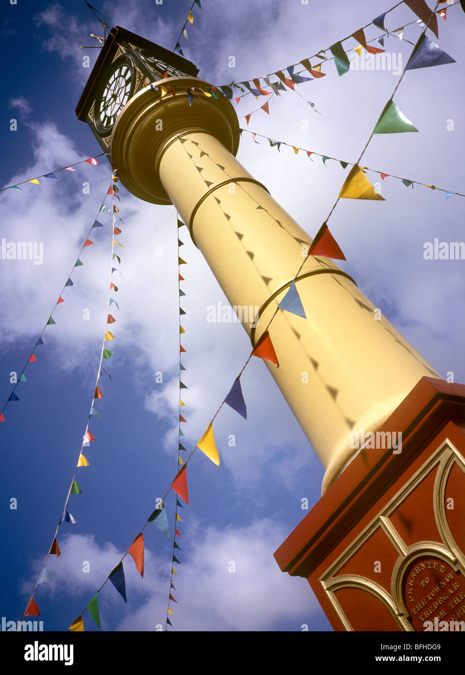 UK, Wales, Glamorgan, Tredegar, clock tower Stock Photo - Alamy