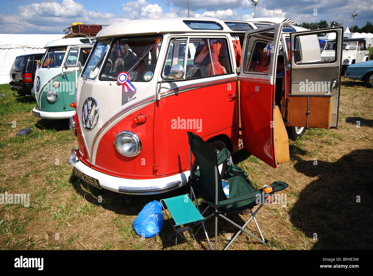 Classic VW Samba buses at international VW meeting Budel Netherlands ...