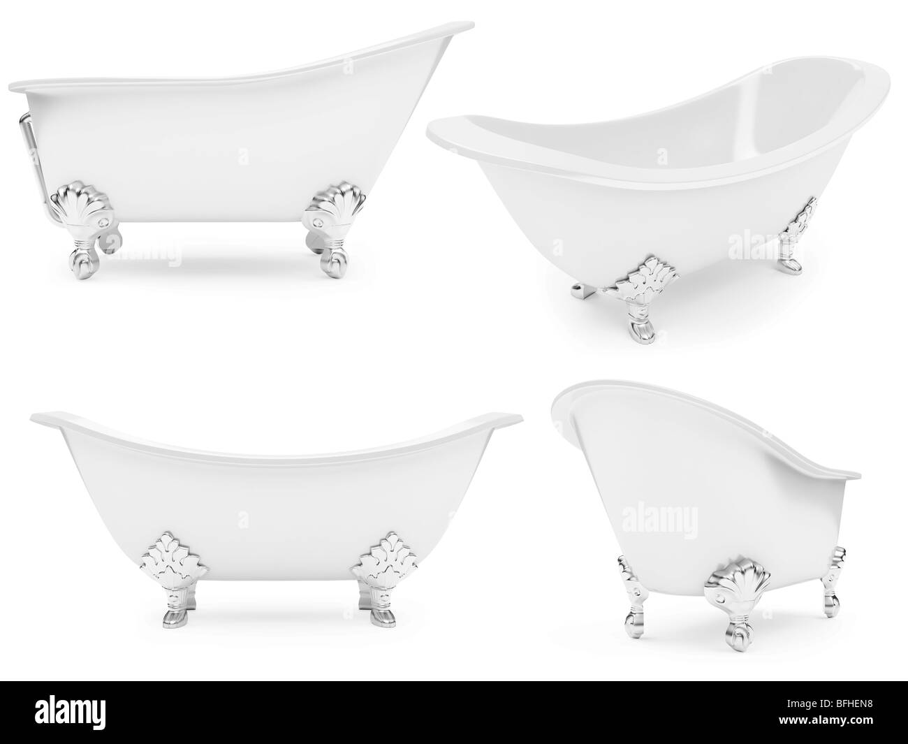 Isolated collection of baths over white background Stock Photo - Alamy