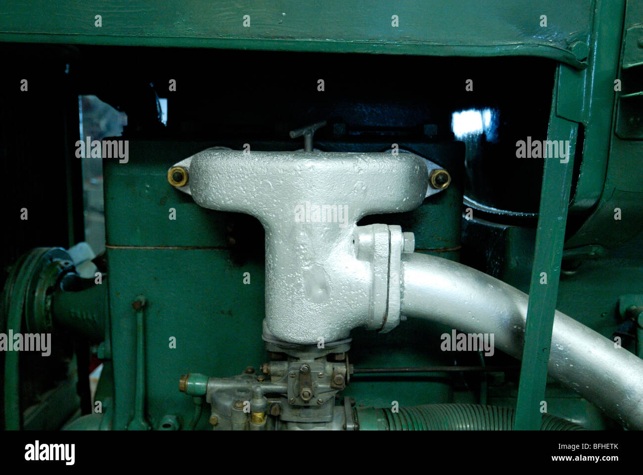 Vintage tractor engine close up Stock Photo - Alamy
