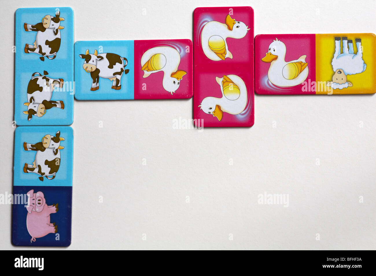 animal dominoes games spread out isolated on white background Stock ...