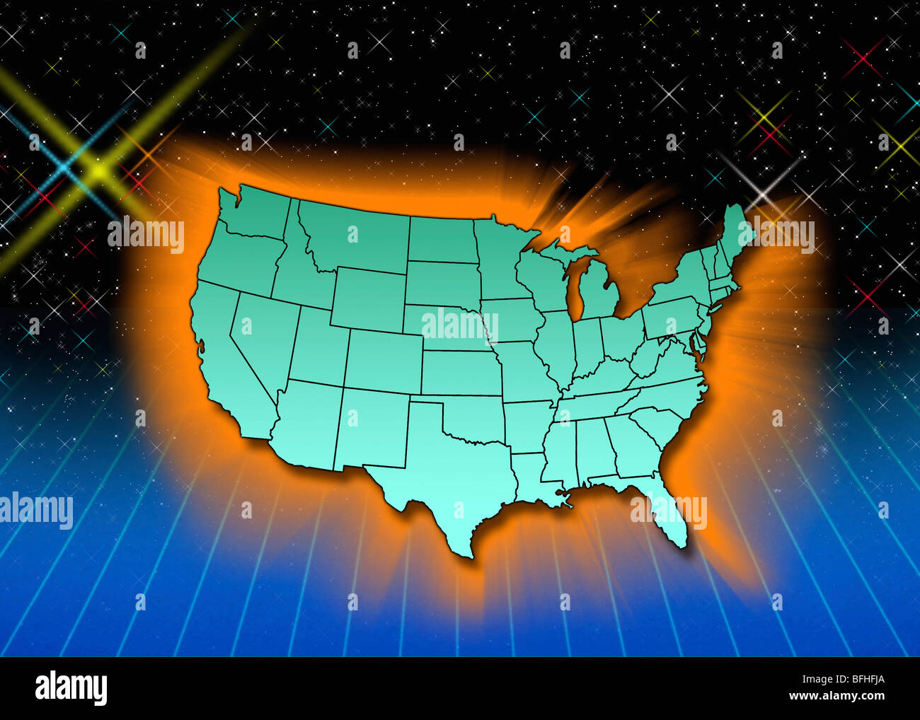 Map of the United States of America Stock Photo - Alamy