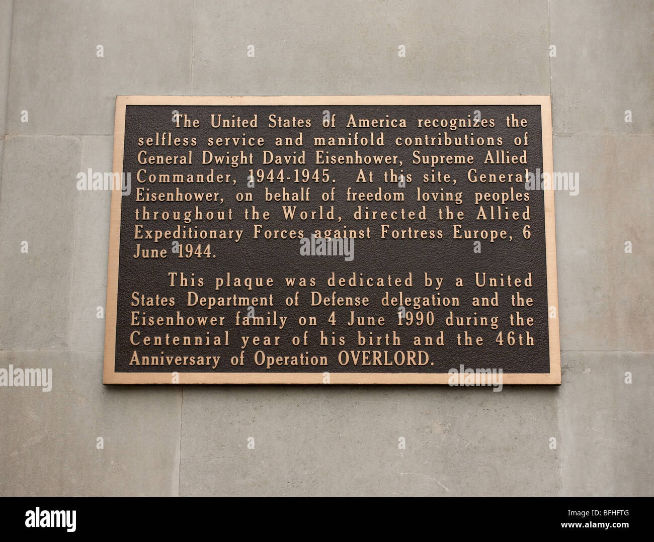 On the exterior wall of Norfolk House in St James Square, this plaque ...