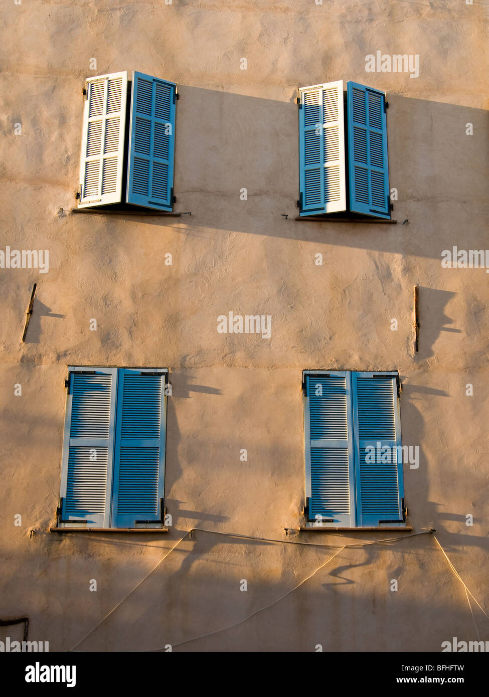 Old light blue shutters hi-res stock photography and images - Alamy