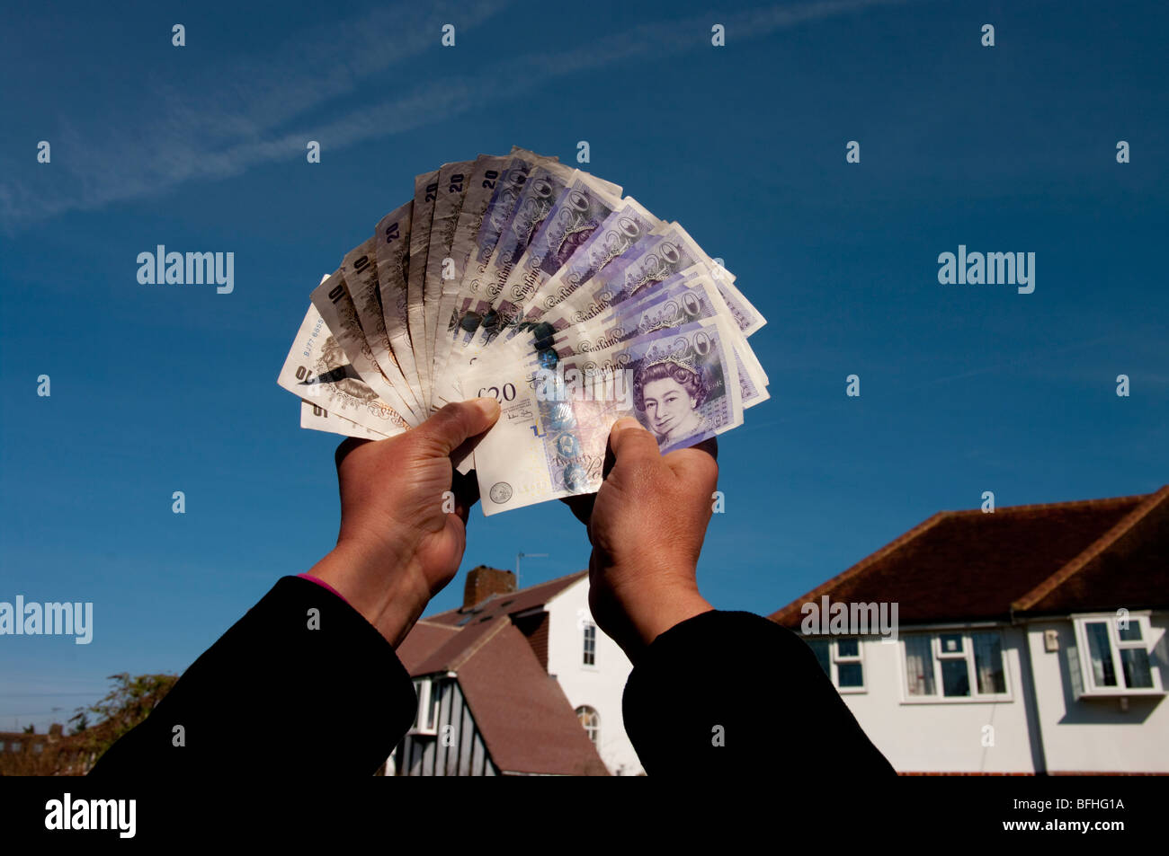 europe, uk, england, money fan Stock Photo - Alamy