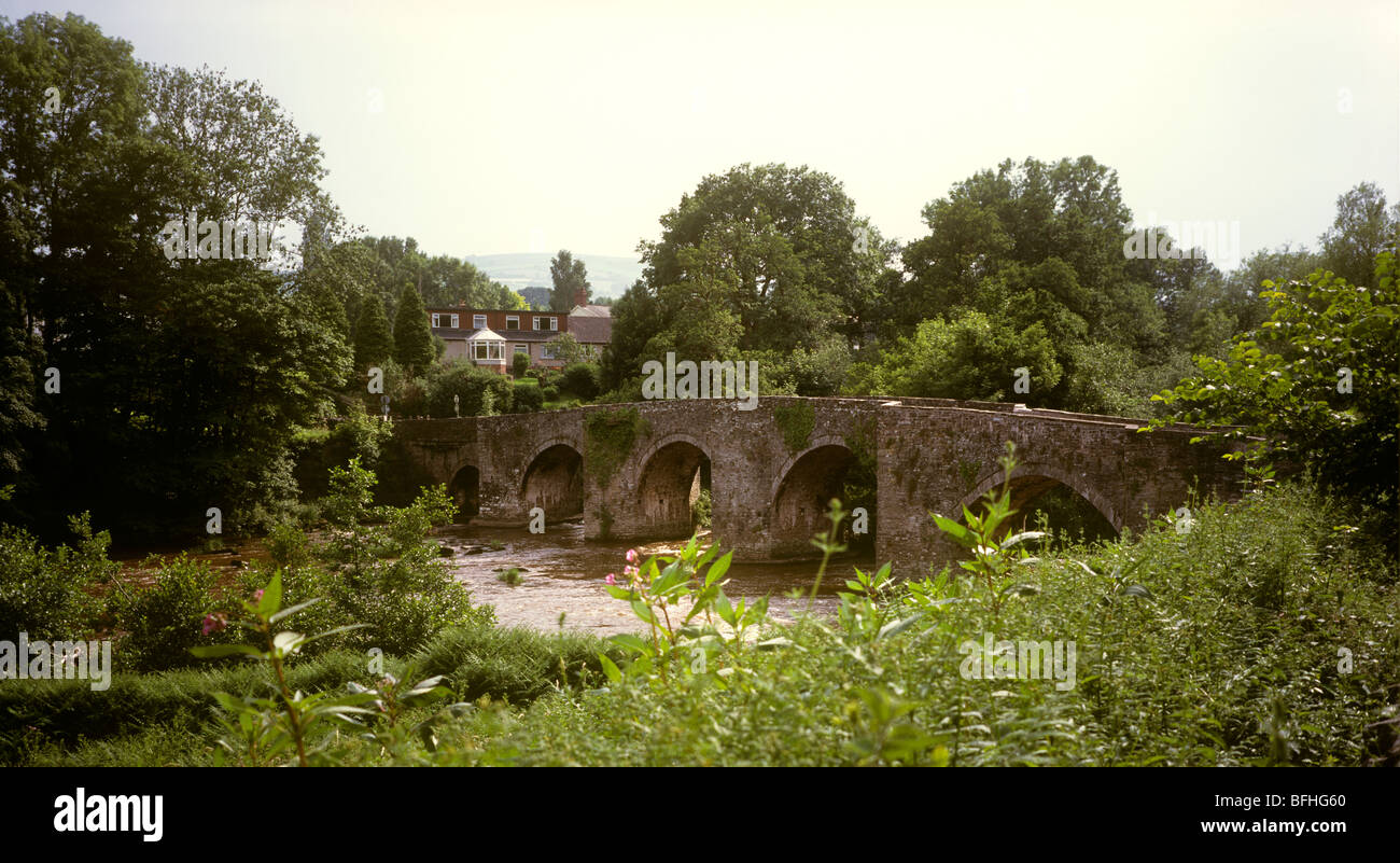 UK, Wales, Brecon Beacons, Llangynidr Bridge over River Usk Stock Photo ...
