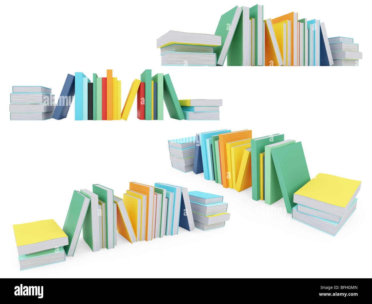 Isolated collection of colored books over white background Stock Photo ...