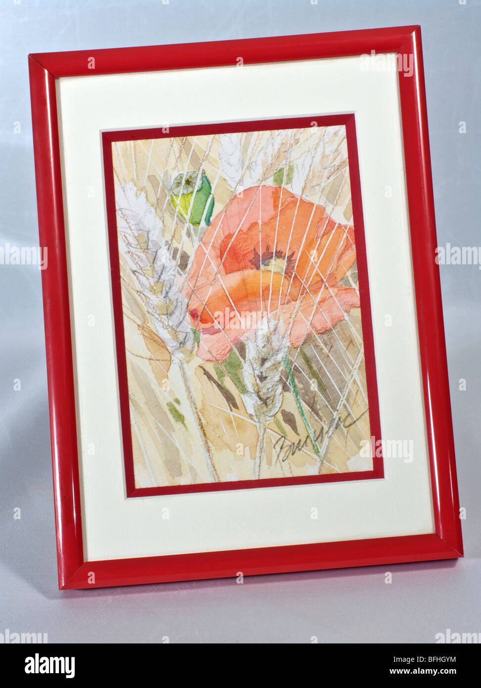 A watercolor by Roland Bouvier (Listed artist Stock Photo - Alamy