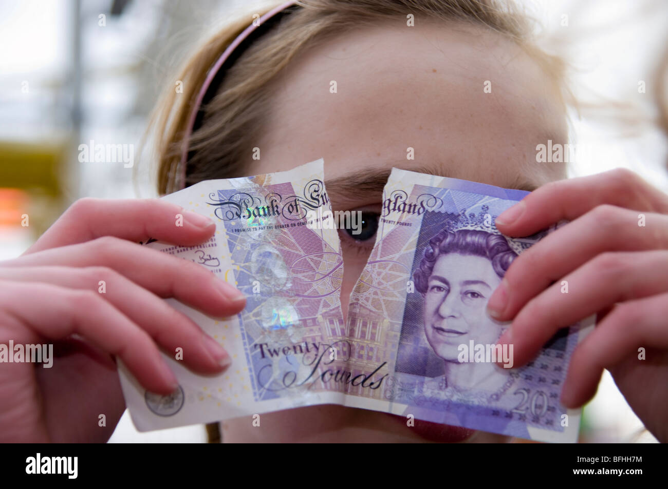 europe, uk, england, money torn Stock Photo - Alamy