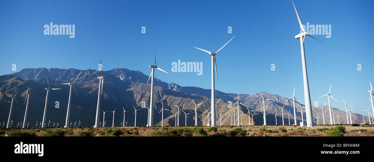 Wind turbines in mountains industry hi-res stock photography and images ...