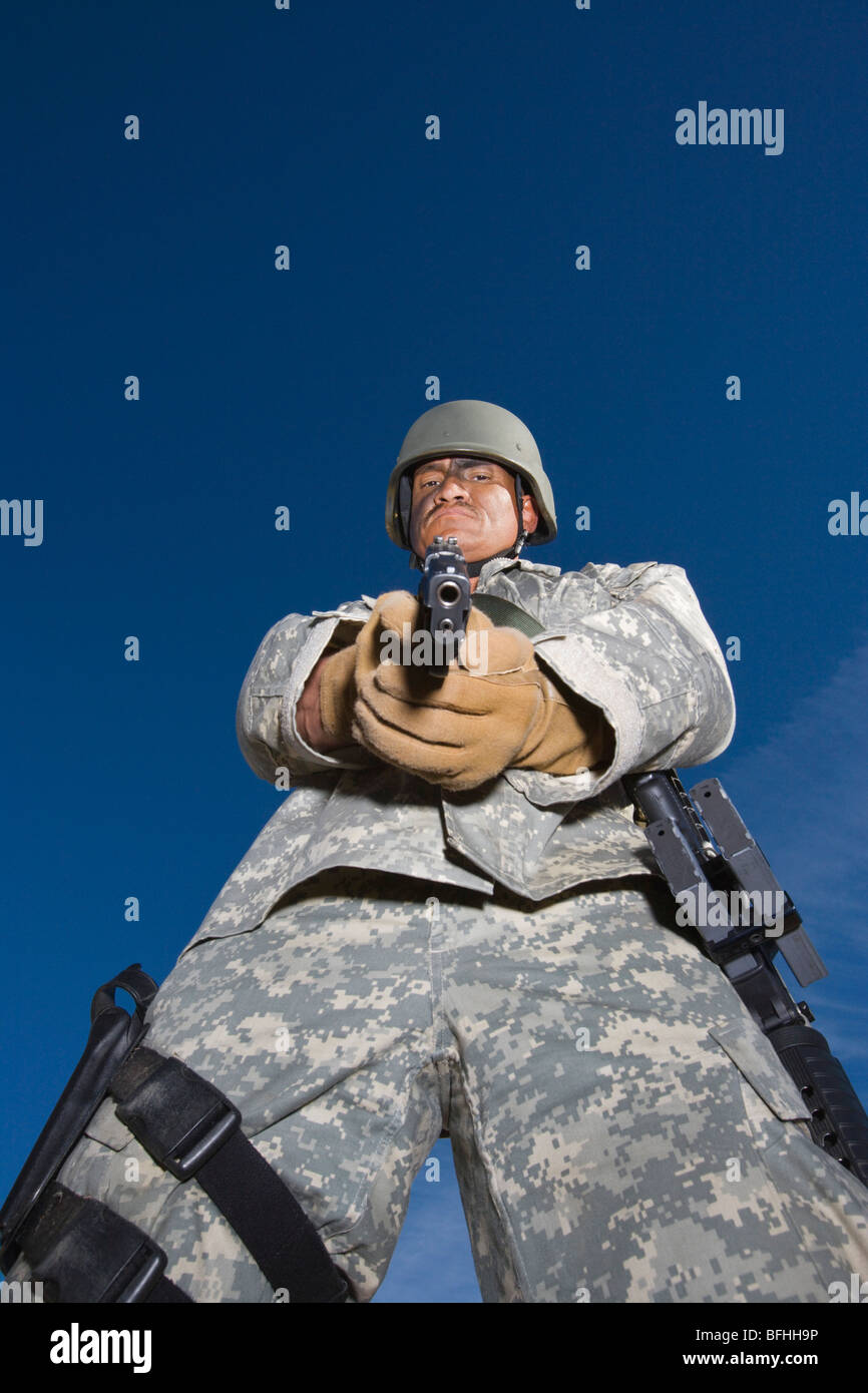 Man Aiming Gun Camera High Resolution Stock Photography and Images - Alamy
