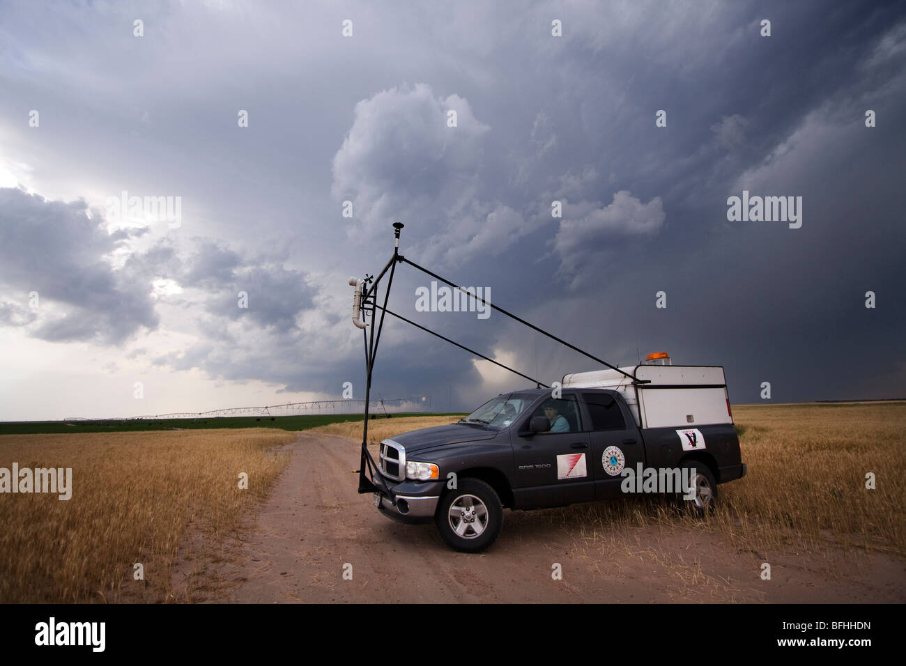 A probe truck participating in Project Vortex 2 near Dodge City, Kansas ...
