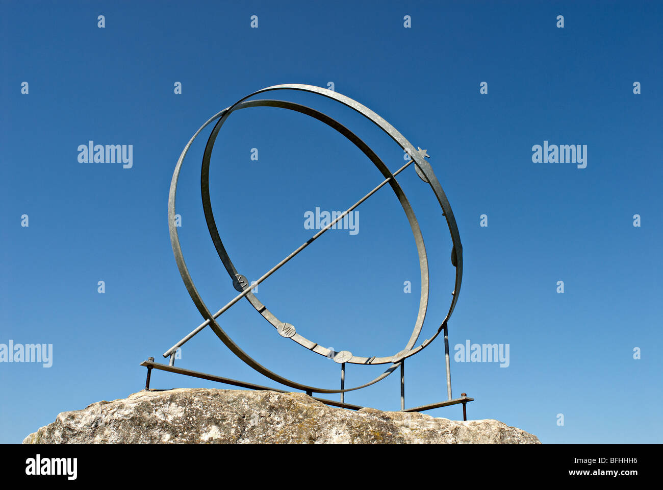 Sundial against blue sky Stock Photo - Alamy
