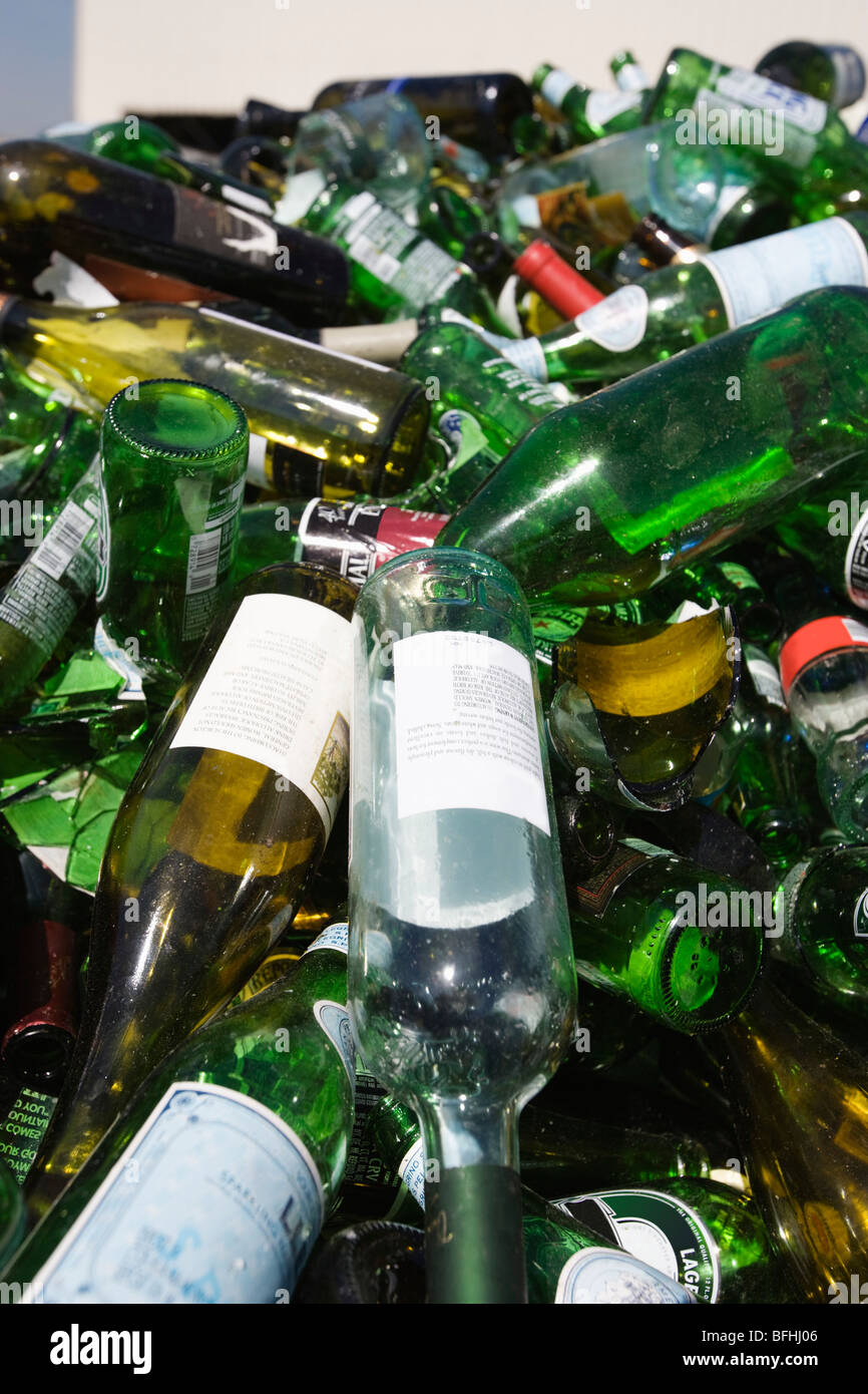 Pile of glass bottles Stock Photo - Alamy