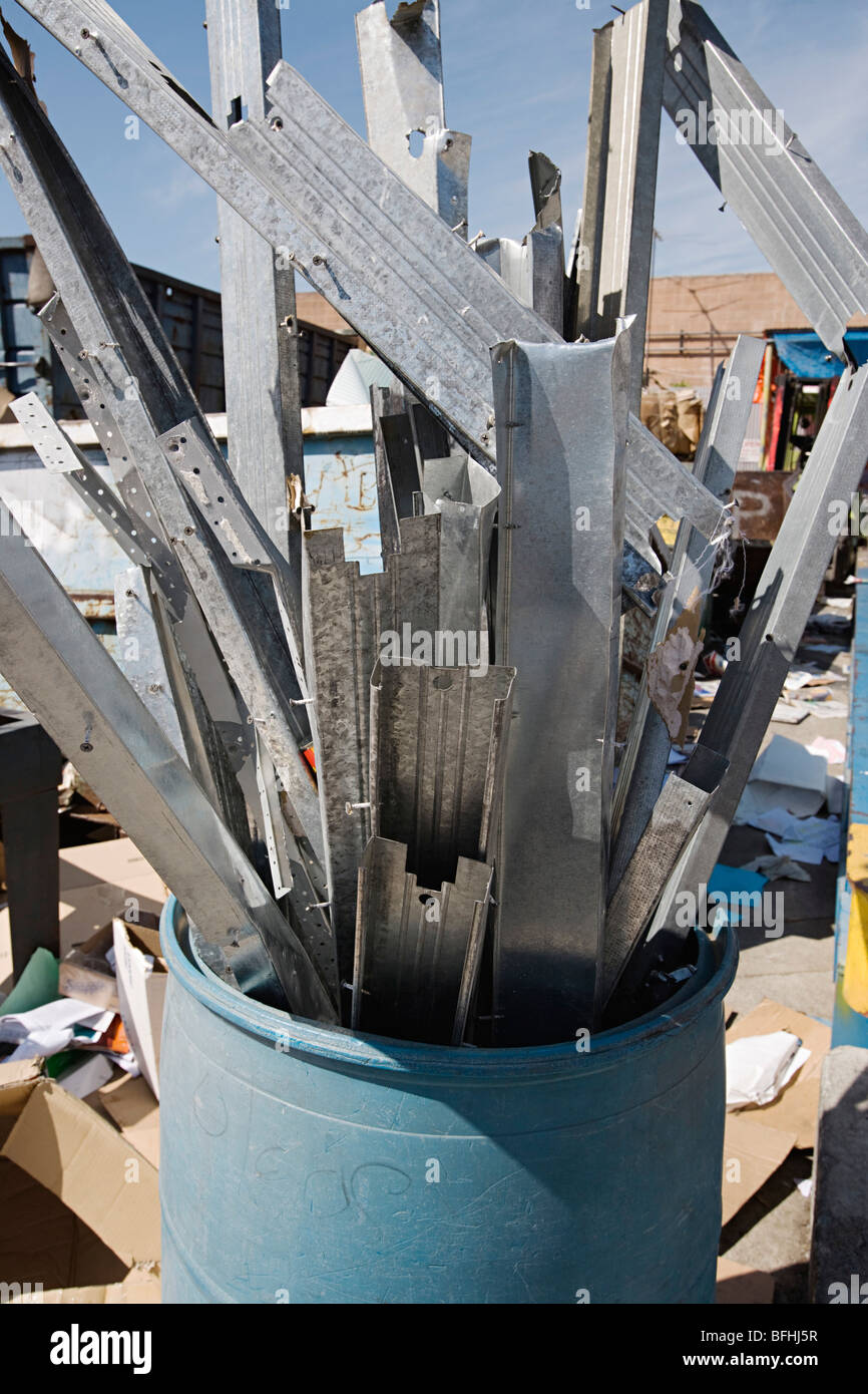 Metal parts in barrel Stock Photo - Alamy